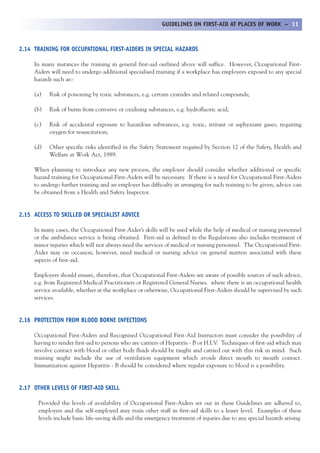 Guidelines on first aid at places of work | PDF