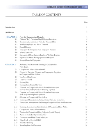 Guidelines on first aid at places of work | PDF | First Aid | Injuries