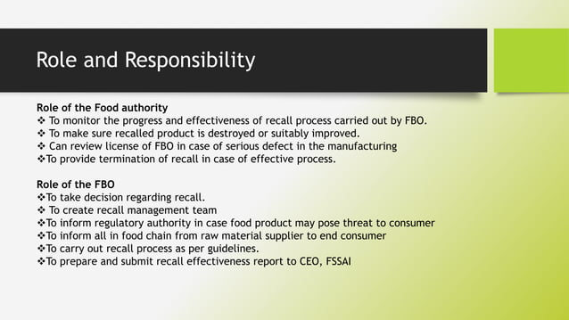 Guidelines on food recall | PPTX
