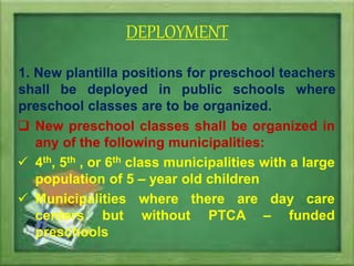 Guidelines on hiring and deployment of preschool teachers | PPTX