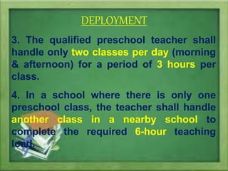 Guidelines on hiring and deployment of preschool teachers | PPT