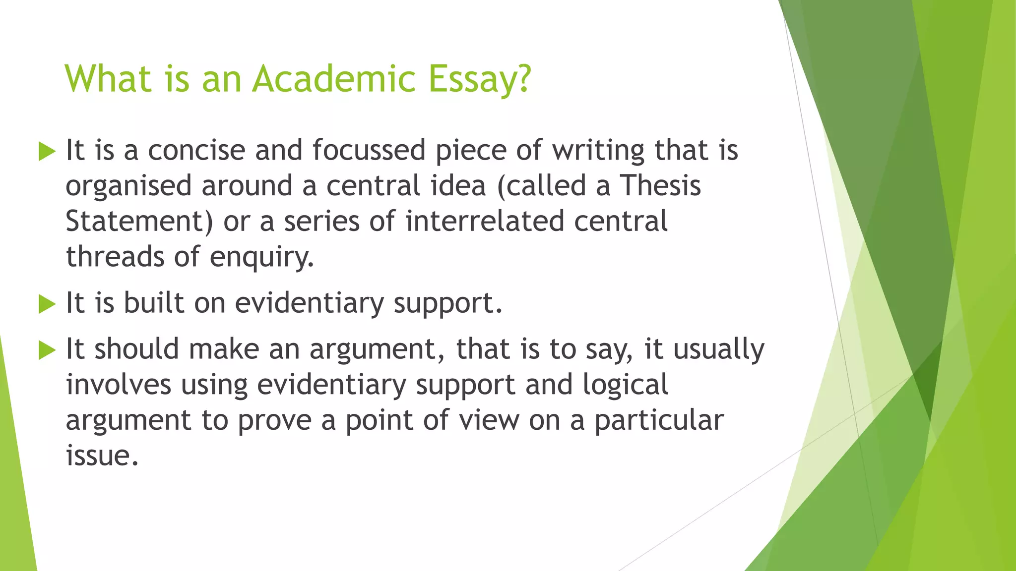 Guidelines on how to write an academic essay | PPTX