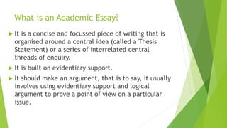 Guidelines on how to write an academic essay | PPTX