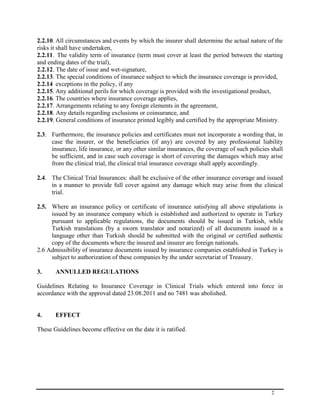 Guidelines on insuring volunteers in a clinical trial, published by ...