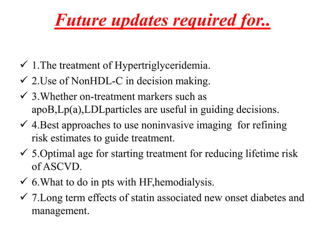 2013 ACC/AHA guidelines for blood cholesterol management | PPT