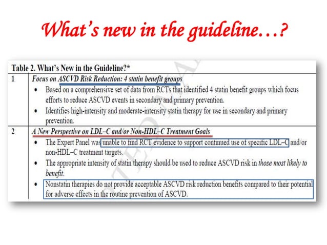 2013 ACC/AHA guidelines for blood cholesterol management | PPTX