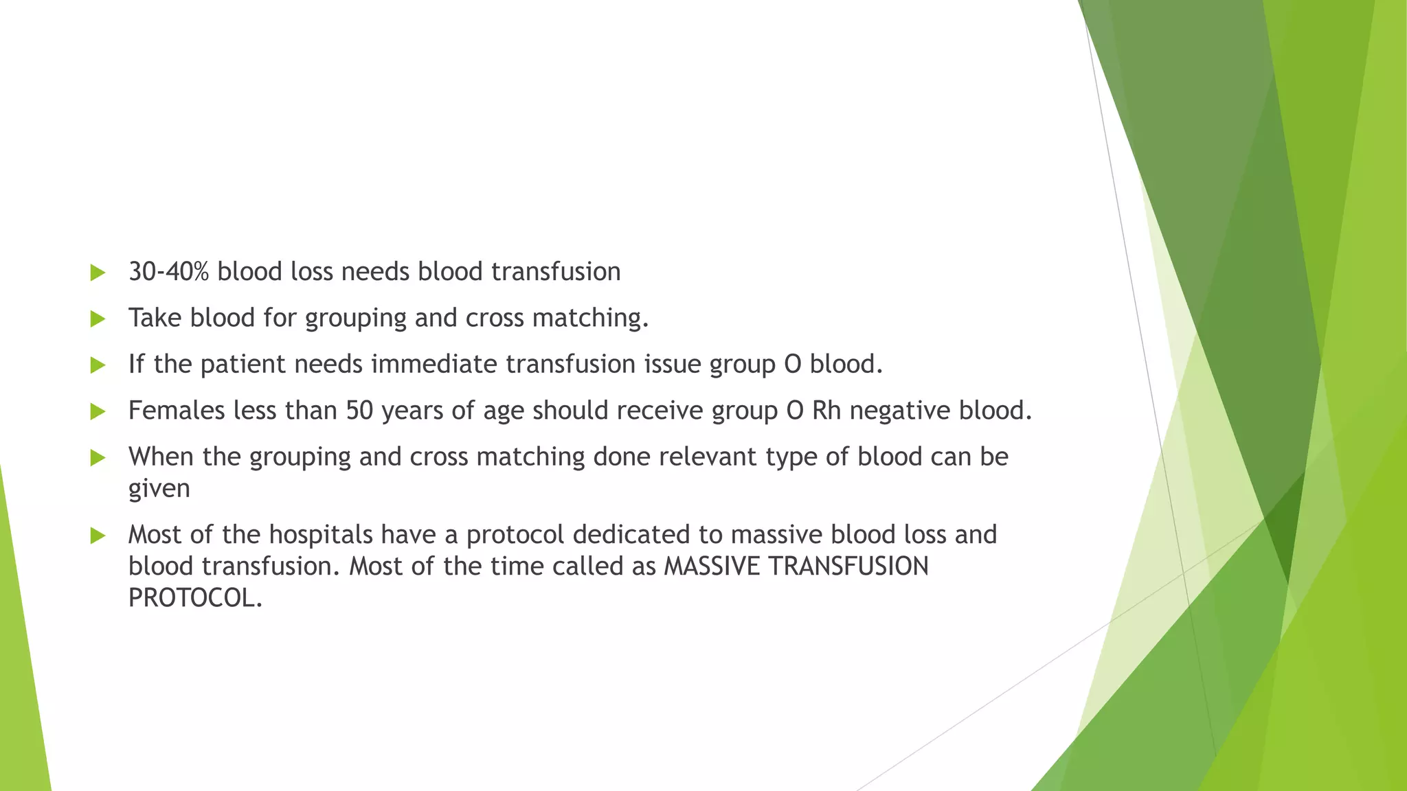 Guidelines on massive blood transfusion(lecture-6) | PPTX | Blood ...