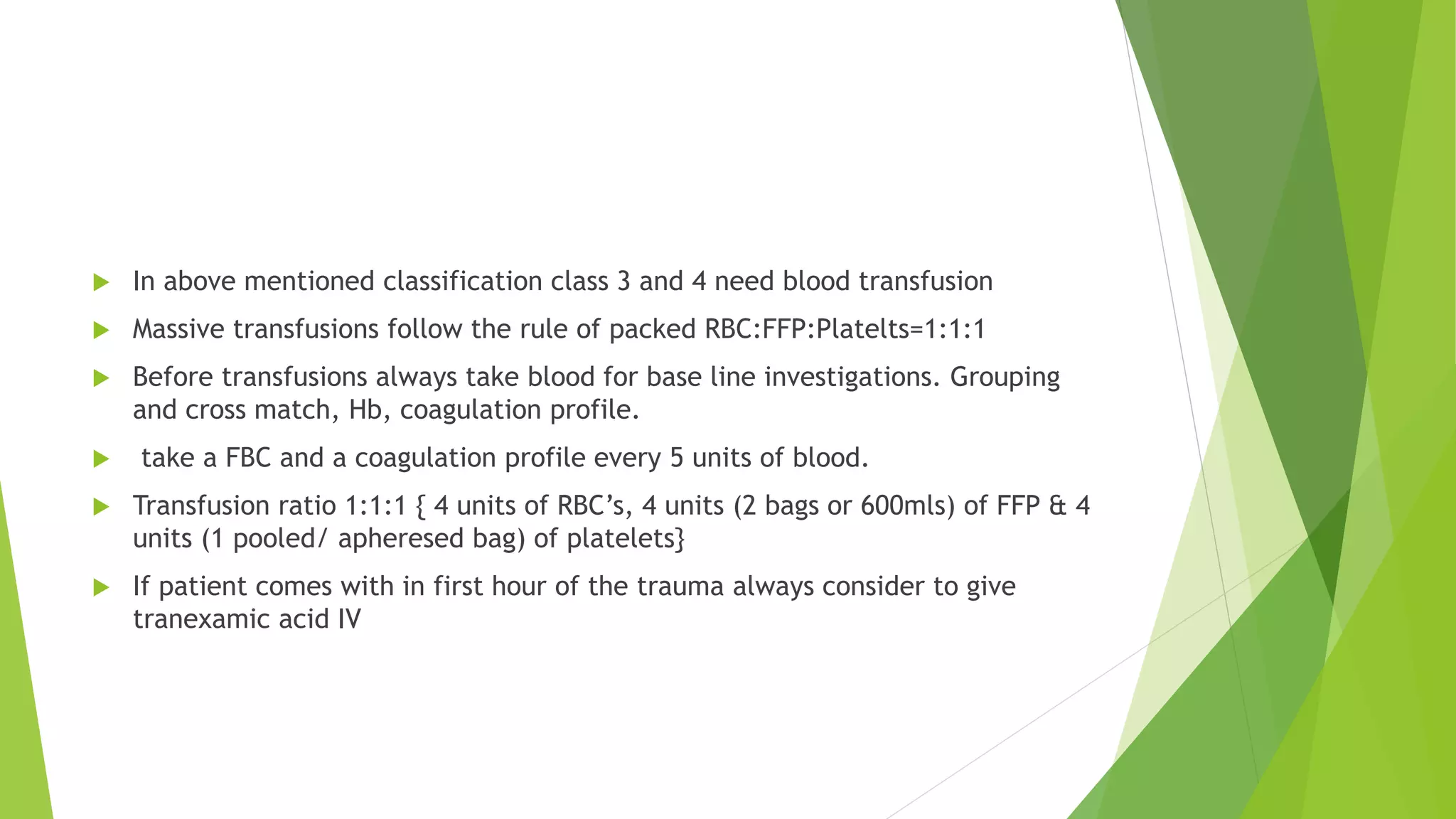 Guidelines on massive blood transfusion(lecture-6) | PPTX | Blood ...