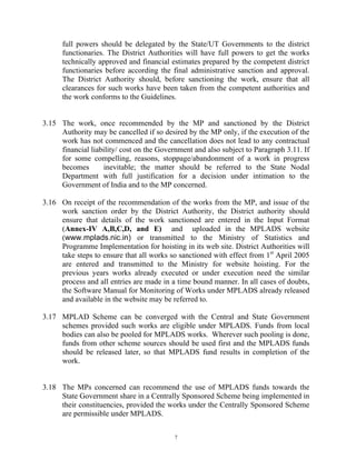Guidelines on member of parliament local aread development scheme | PDF