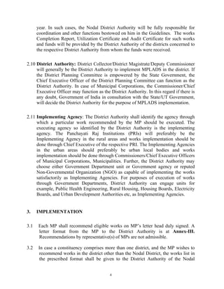 Guidelines on member of parliament local aread development scheme | PDF