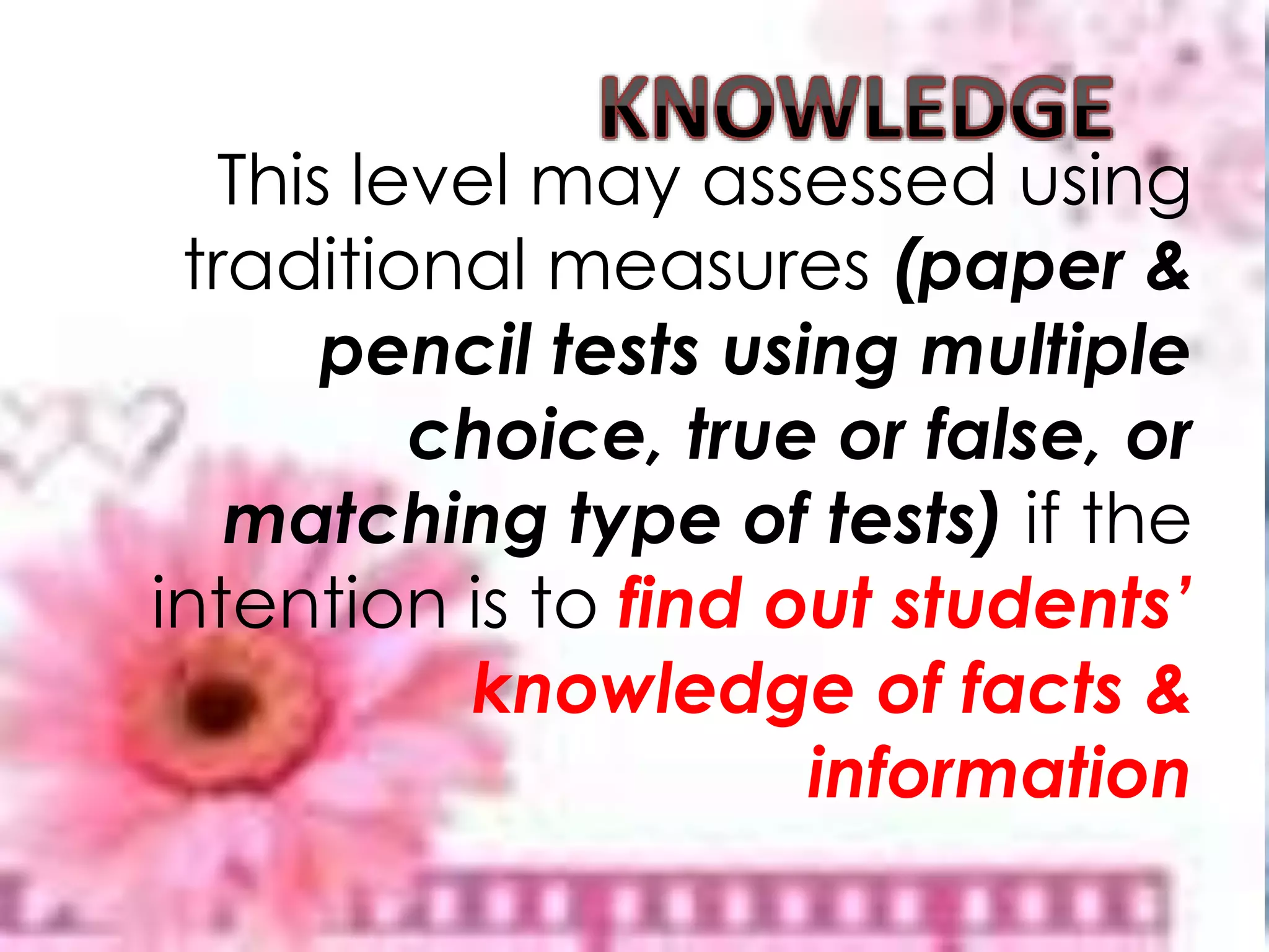 Guidelines on the assessment & rating of learning under the K to 12 ...