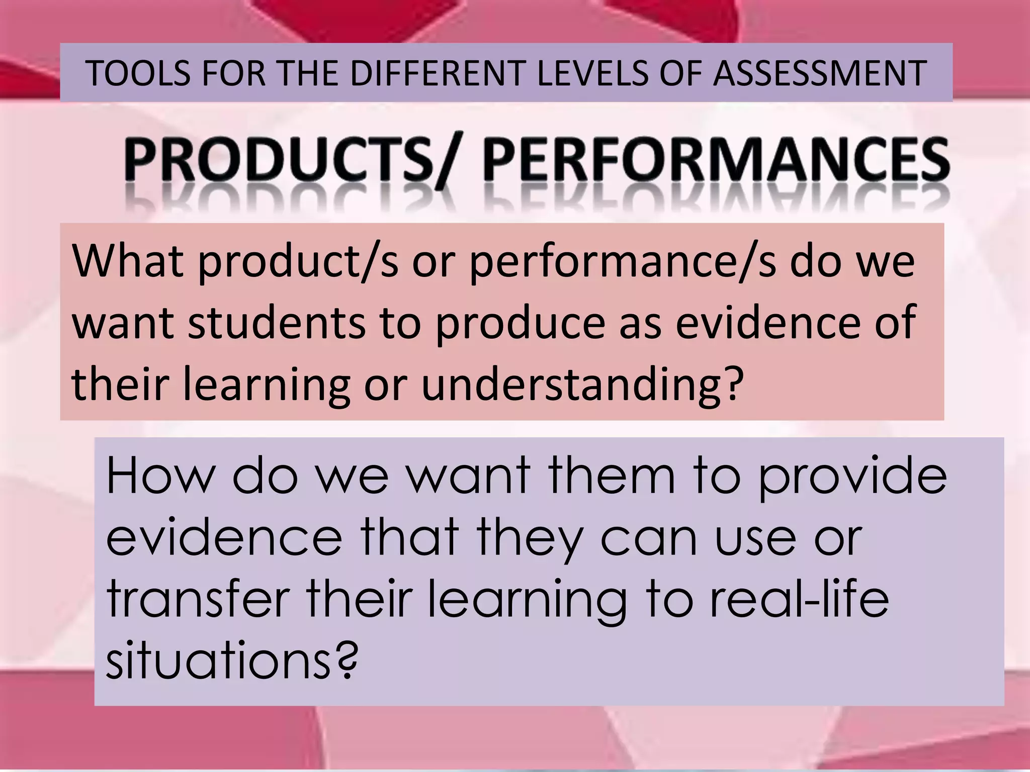 Guidelines on the assessment & rating of learning under the K to 12 ...