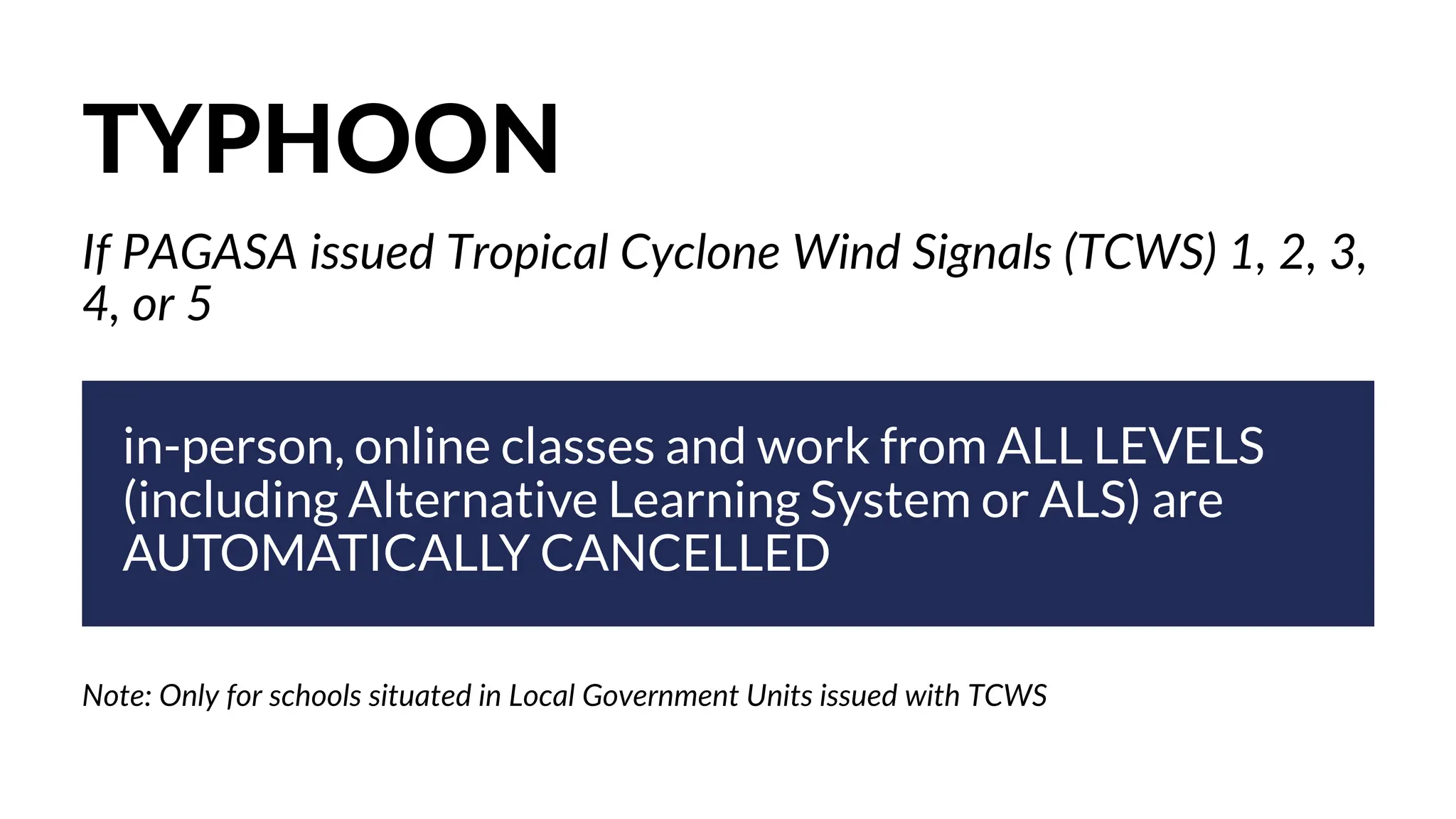 Guidelines on the Cancellation or Suspension of Classes and Work in ...