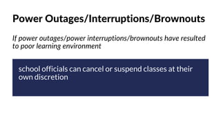 Guidelines on the Cancellation or Suspension of Classes and Work in ...