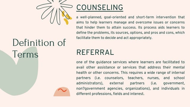 GUIDELINES ON THE COUNSELING AND REFERRAL SYSTEM OF LEARNERS.pptx ...