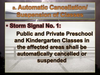 Guidelines on the suspension of classes when typhoons | PPTX