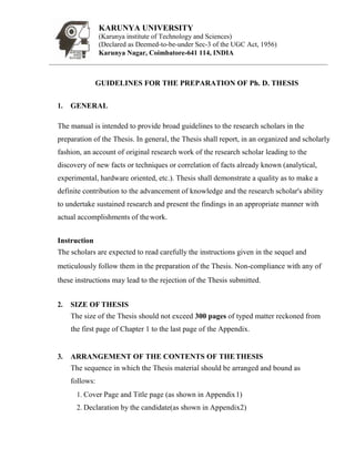 Guidelines ph,d thesis | PDF
