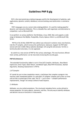 Guidelines php 8 gig | PDF