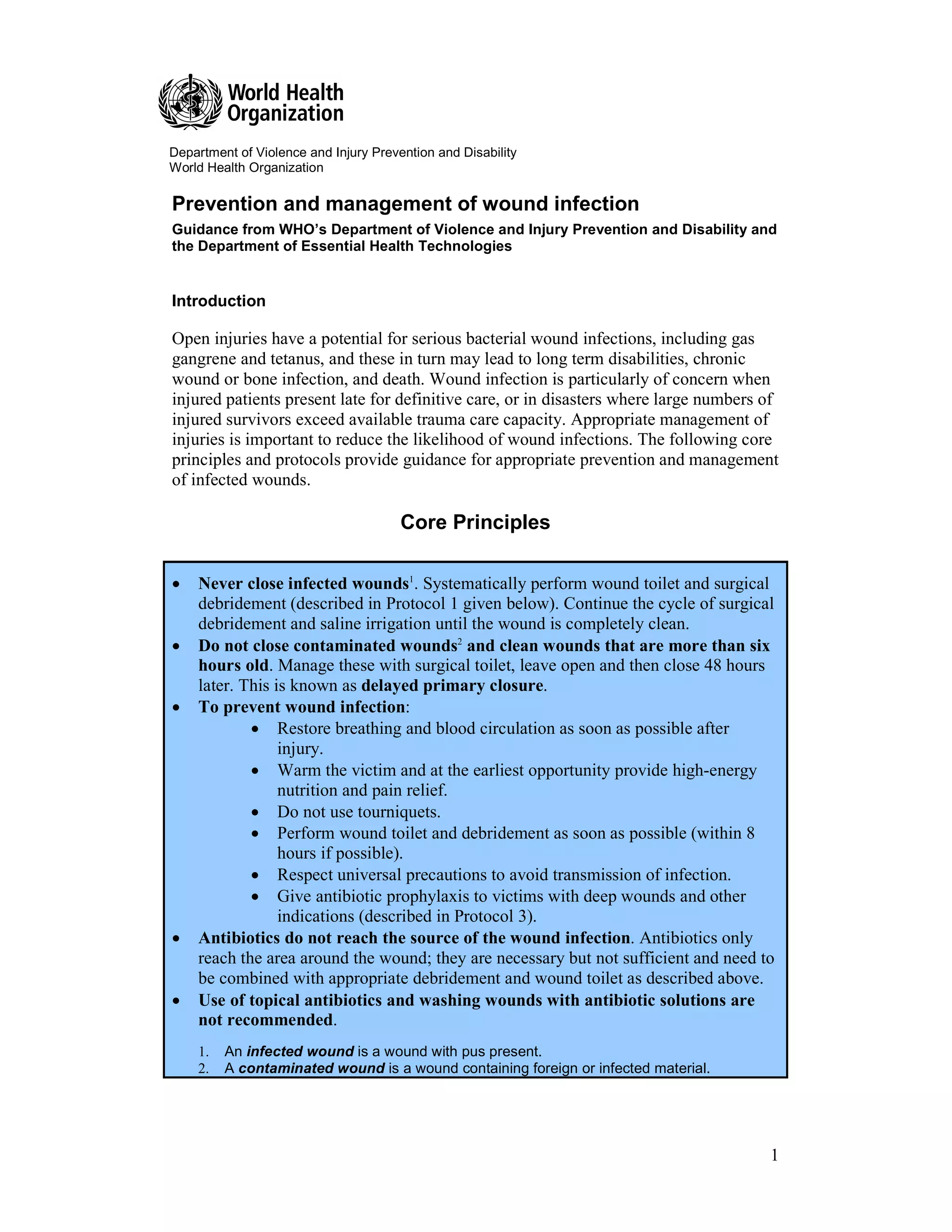 Guidelines prevention and_management_wound_infection | PDF
