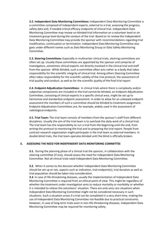 Guidelines regarding independent data monitoring committees, published ...