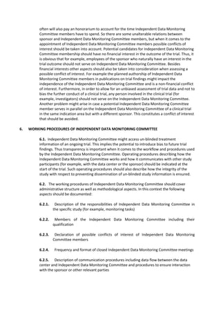 Guidelines regarding independent data monitoring committees, published ...