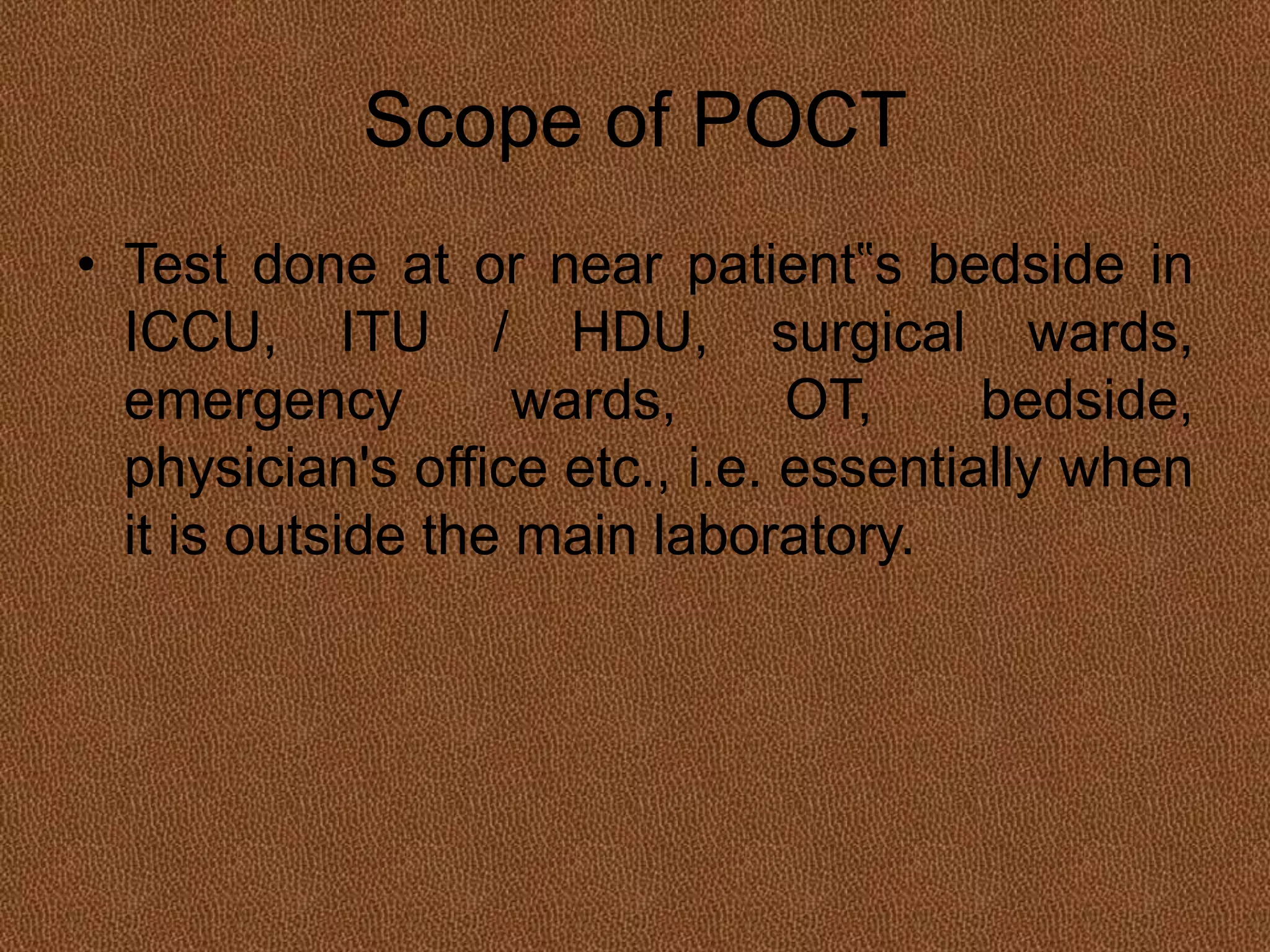 Guidelines regarding point of care testing | PPTX