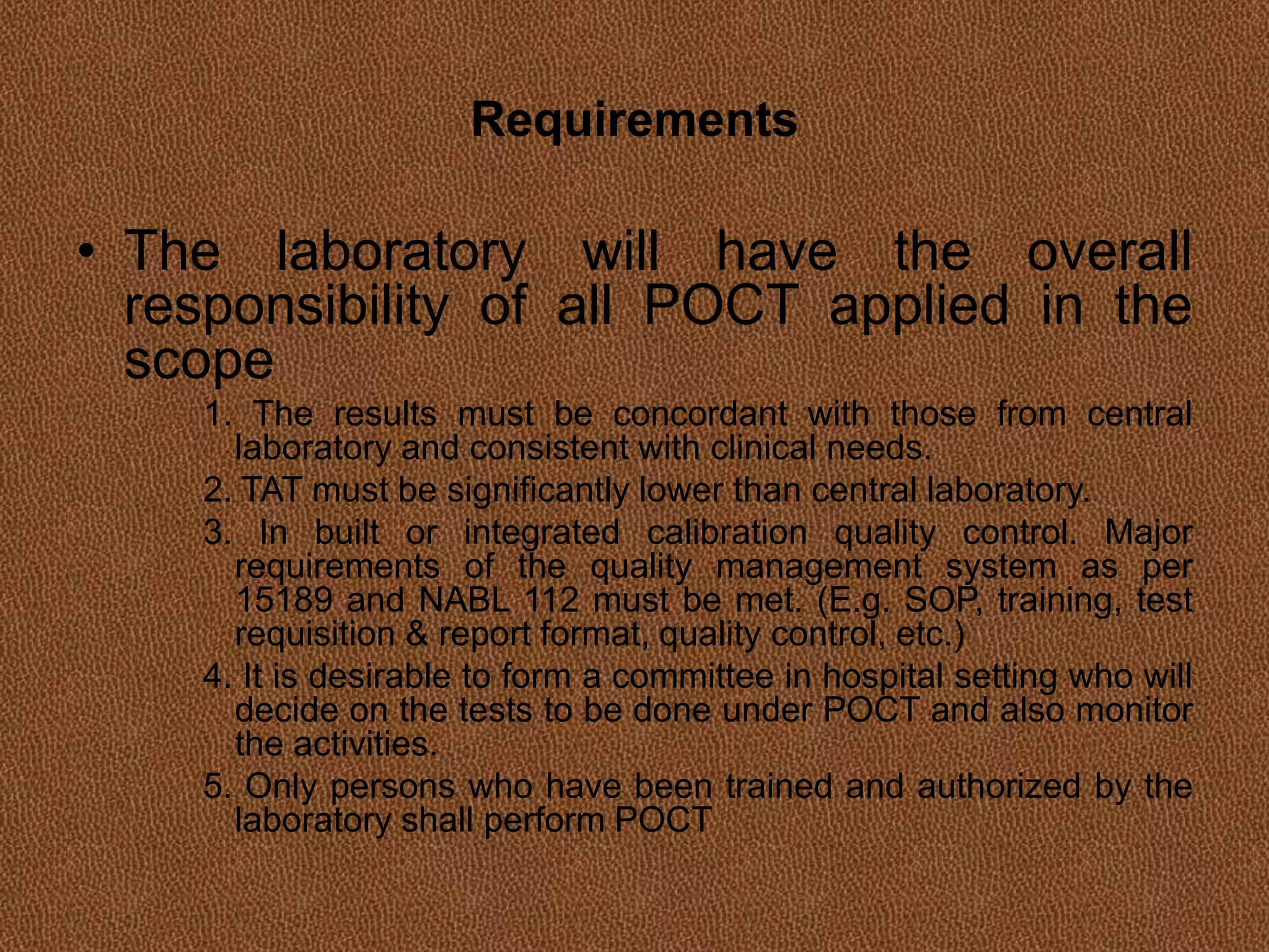 Guidelines regarding point of care testing | PPTX