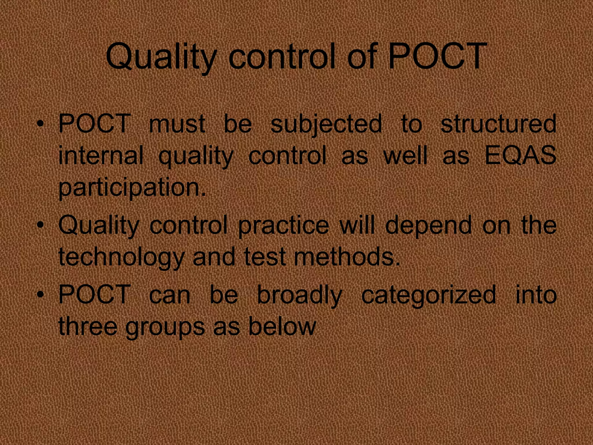Guidelines regarding point of care testing | PPTX