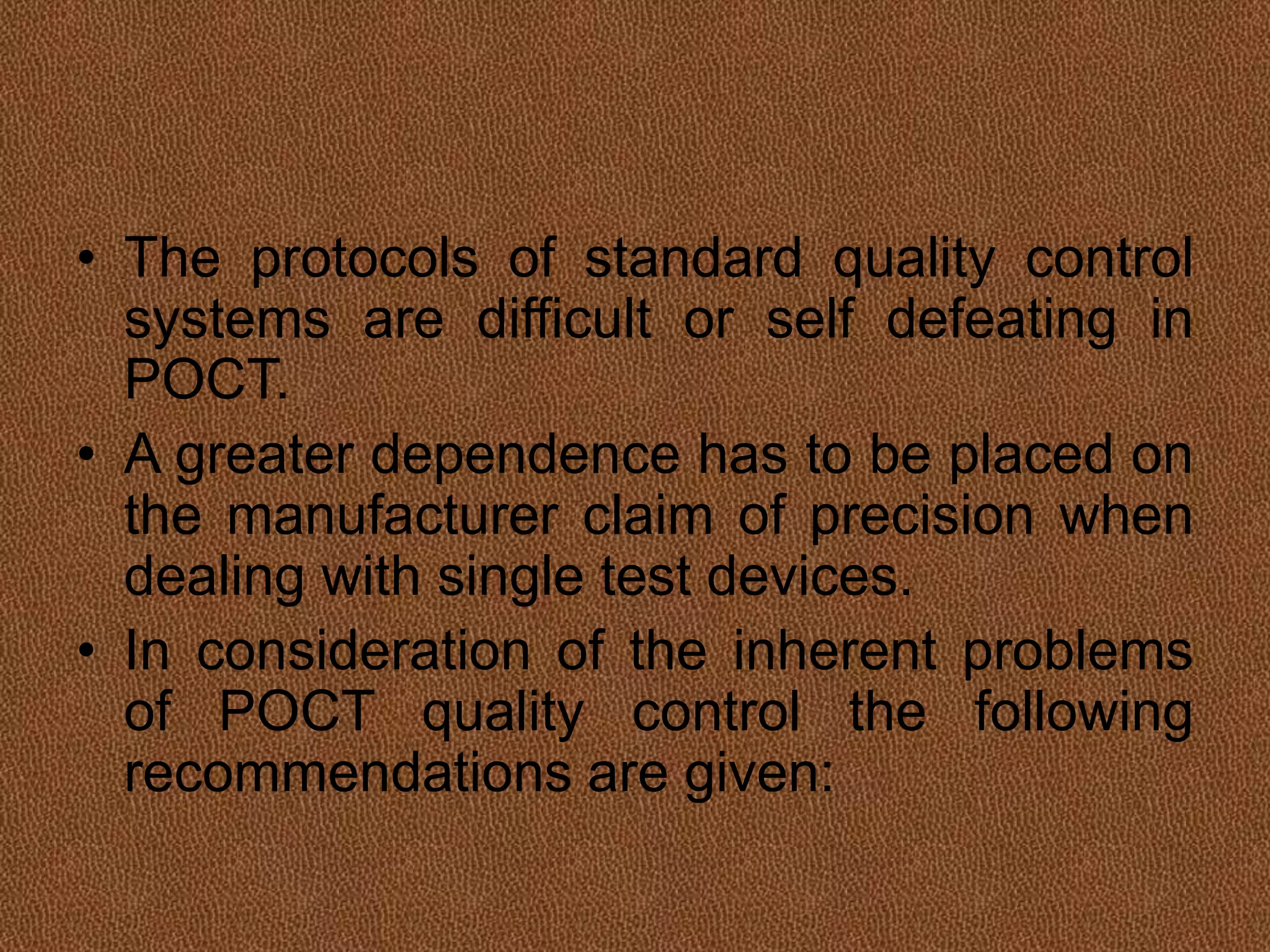 Guidelines regarding point of care testing | PPTX