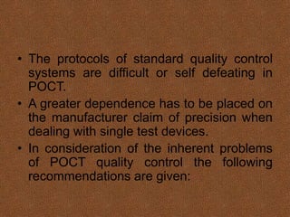 Guidelines regarding point of care testing | PPTX