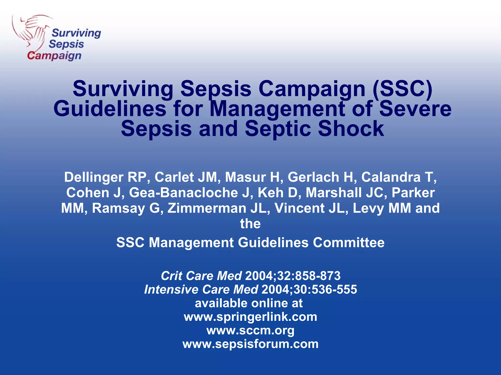 Guidelines Sepsis(Power Point) | PPT