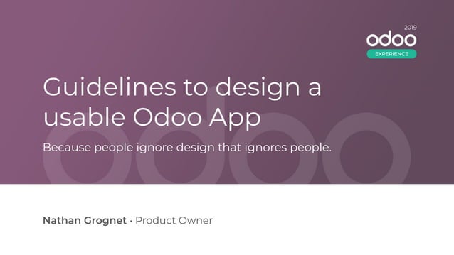 Guidelines to Design a Usable Odoo App | PPT
