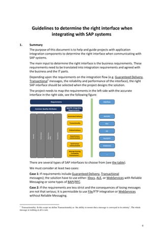 Guidelines to determine the right interface when integrating with sap systems version 1.4 | PDF