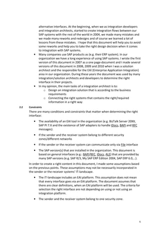 Guidelines to determine the right interface when integrating with sap ...