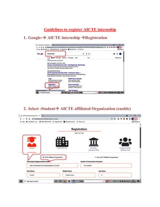 Guidelines to fill register aicte internship | PDF