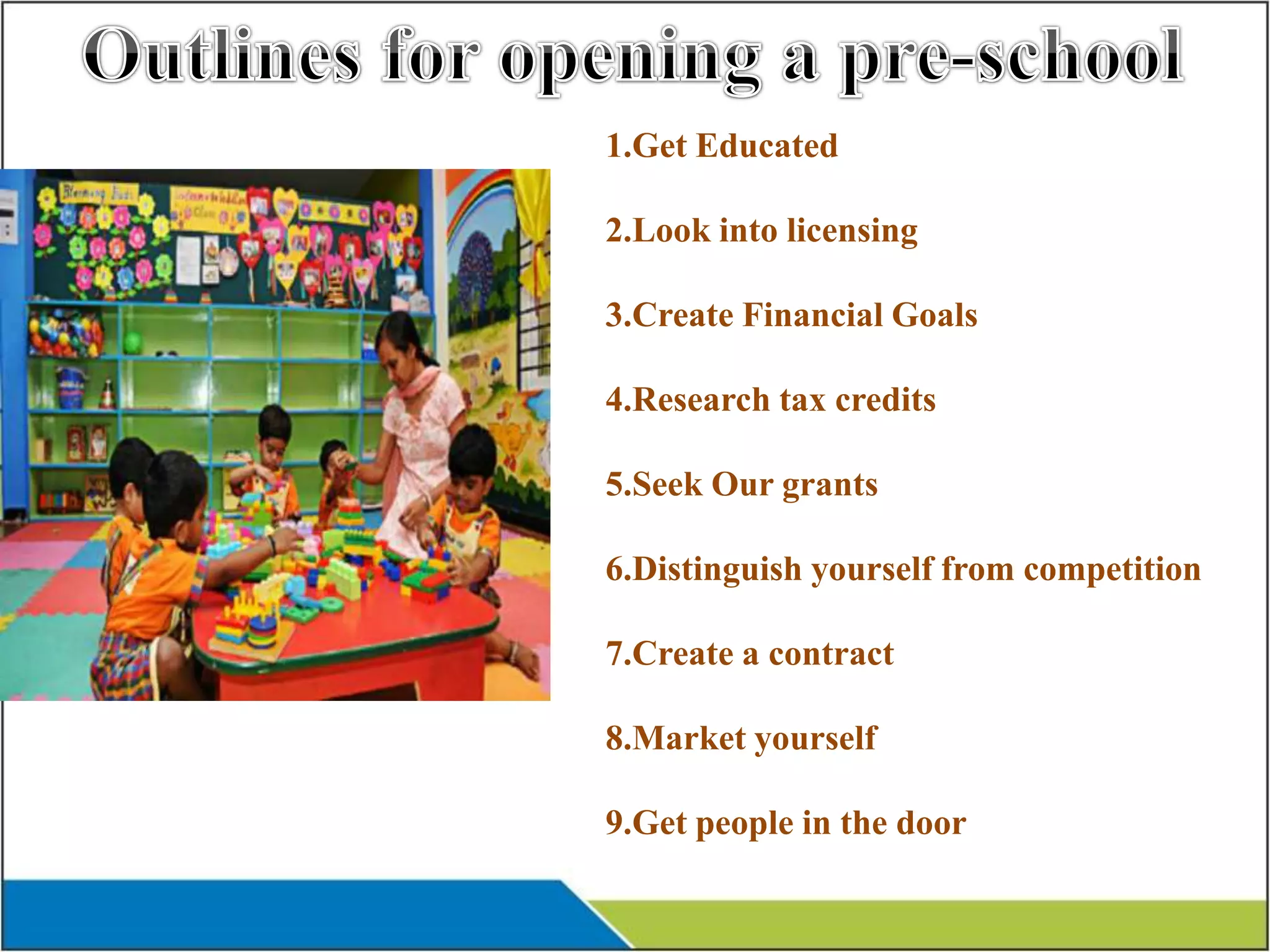 Guidelines to open a play school | PPTX