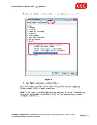 Guidelines to run oracle forms 11g application in client | PDF
