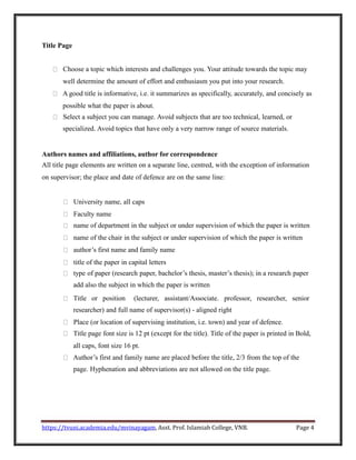 Guidelines to scientific paper writing | PPTX