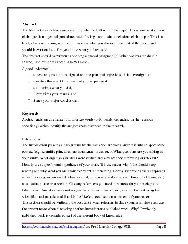 Guidelines to scientific paper writing