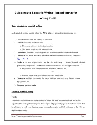 Guidelines to scientific writing thesis (1) | PDF