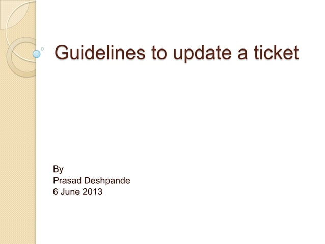 ITSM- Process-Guidelines to update a ticket | PPTX | Email | Internet