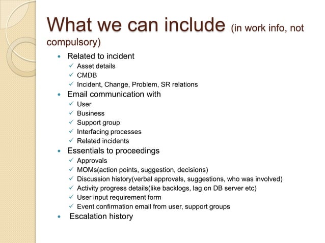 ITSM- Process-Guidelines to update a ticket | PPTX | Email | Internet