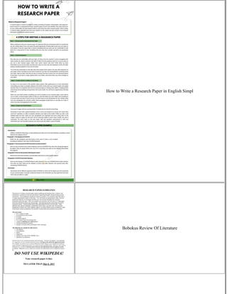 Guidelines To Writing A Research Paper | PDF