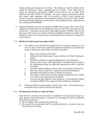 RDSO Guidelines for new Vendors- Rajni Ranjan | PDF