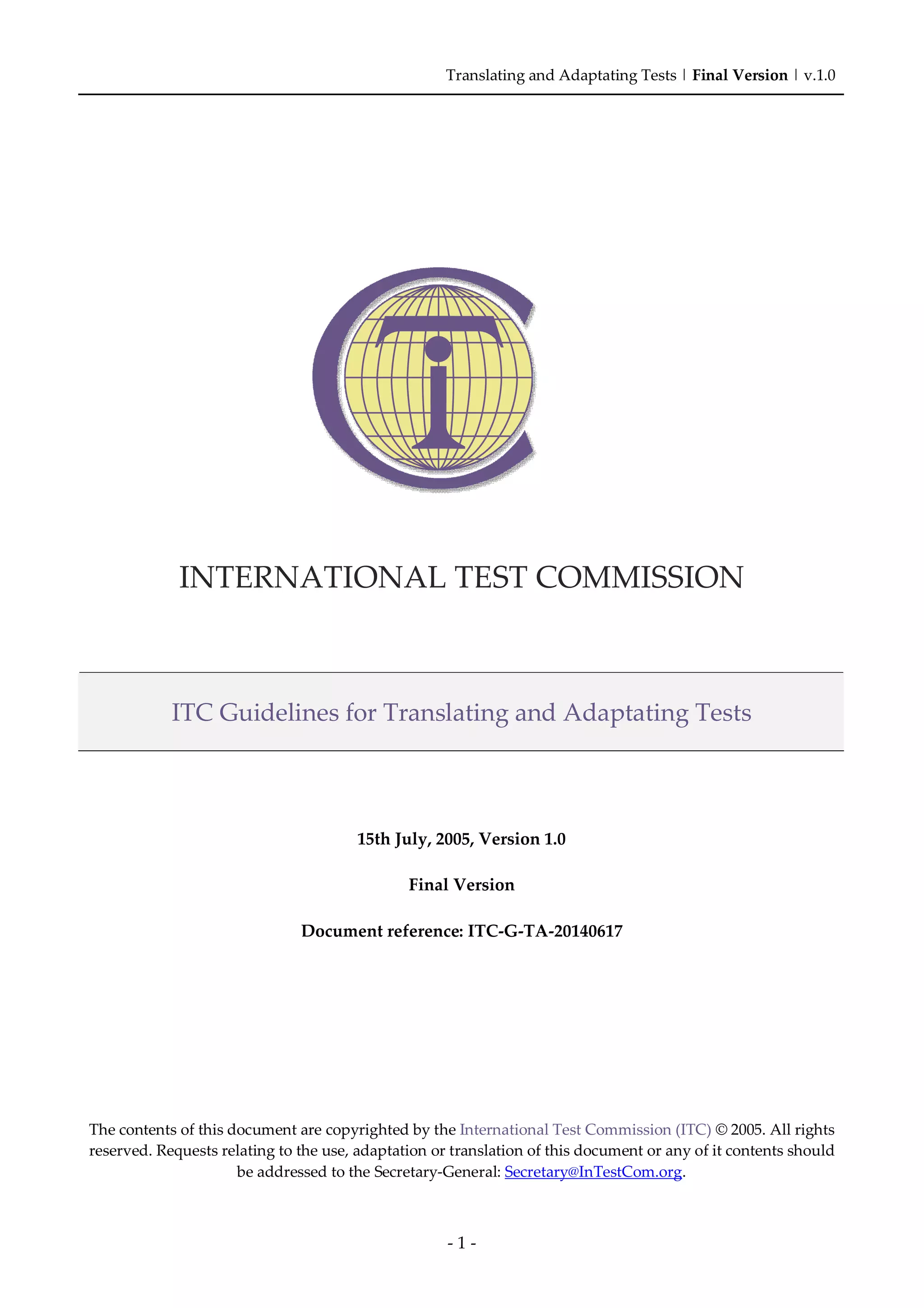 Guideline test adaptation | PDF