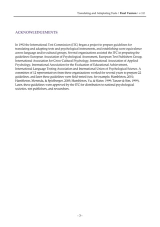 Guideline test adaptation | PDF