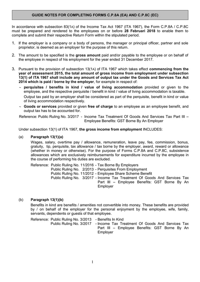 EA form Guide Notes | PDF