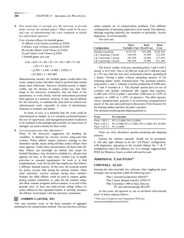 Aggregate Planning, Guide numericals | DOC | Business Accounting & Finance | Business