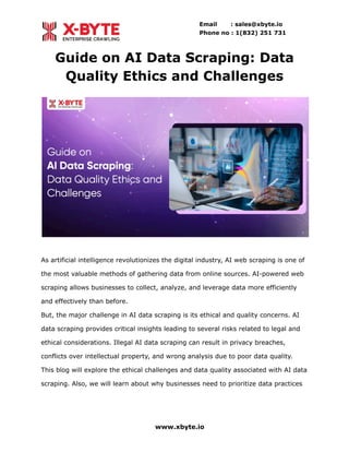 Guide on AI Data Scraping: Data Quality Ethics and Challenges | PDF
