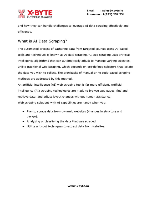 Guide on AI Data Scraping: Data Quality Ethics and Challenges | PDF